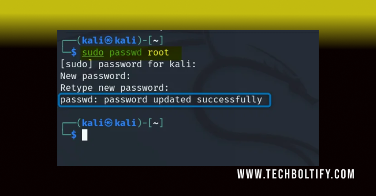 How to Change Root Password on Kali Linux - Techboltify